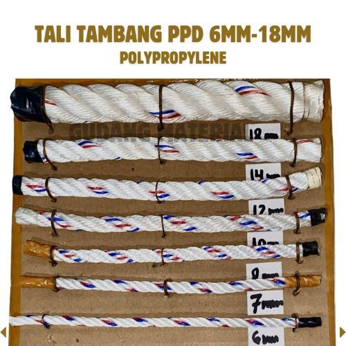 Jual Tali Tambang PPD (per meter) Ukuran 6mm 7mm 8mm 10mm 12mm 14mm ...