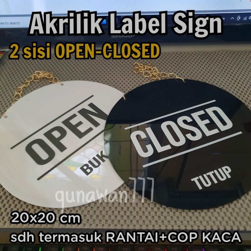 Jual Akrilik OPEN CLOSED BUKA TUTUP 2 sisi 20x20 cm | Shopee Indonesia