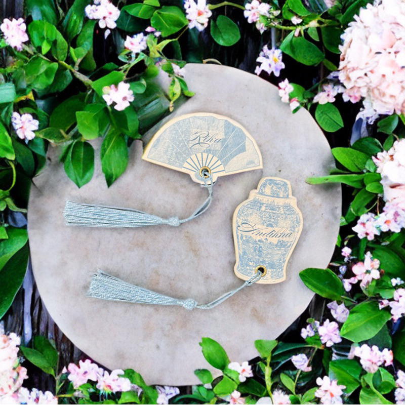 Jual Name Tassel Place Card Wedding Keepsake Sangjit Chinese Engagement ...