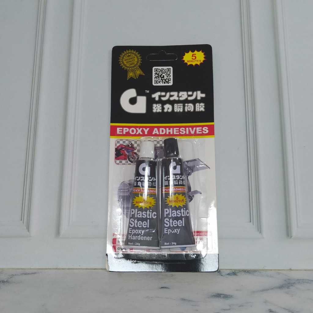 Jual G Lem Besi Epoxy Steel Plastik 5 menit Original 48gr | Shopee ...