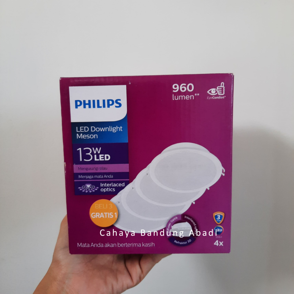 Jual Philips Lampu Downlight LED Meson Multipack Paket 13 Watt 13W Putih 6500K 3+1 Isi 4 Cool ...
