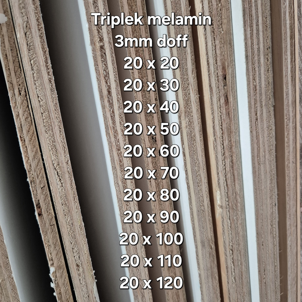 Jual Triplek melamin putih custom 3mm doff 1 sisi lebar 20 cm | Shopee ...