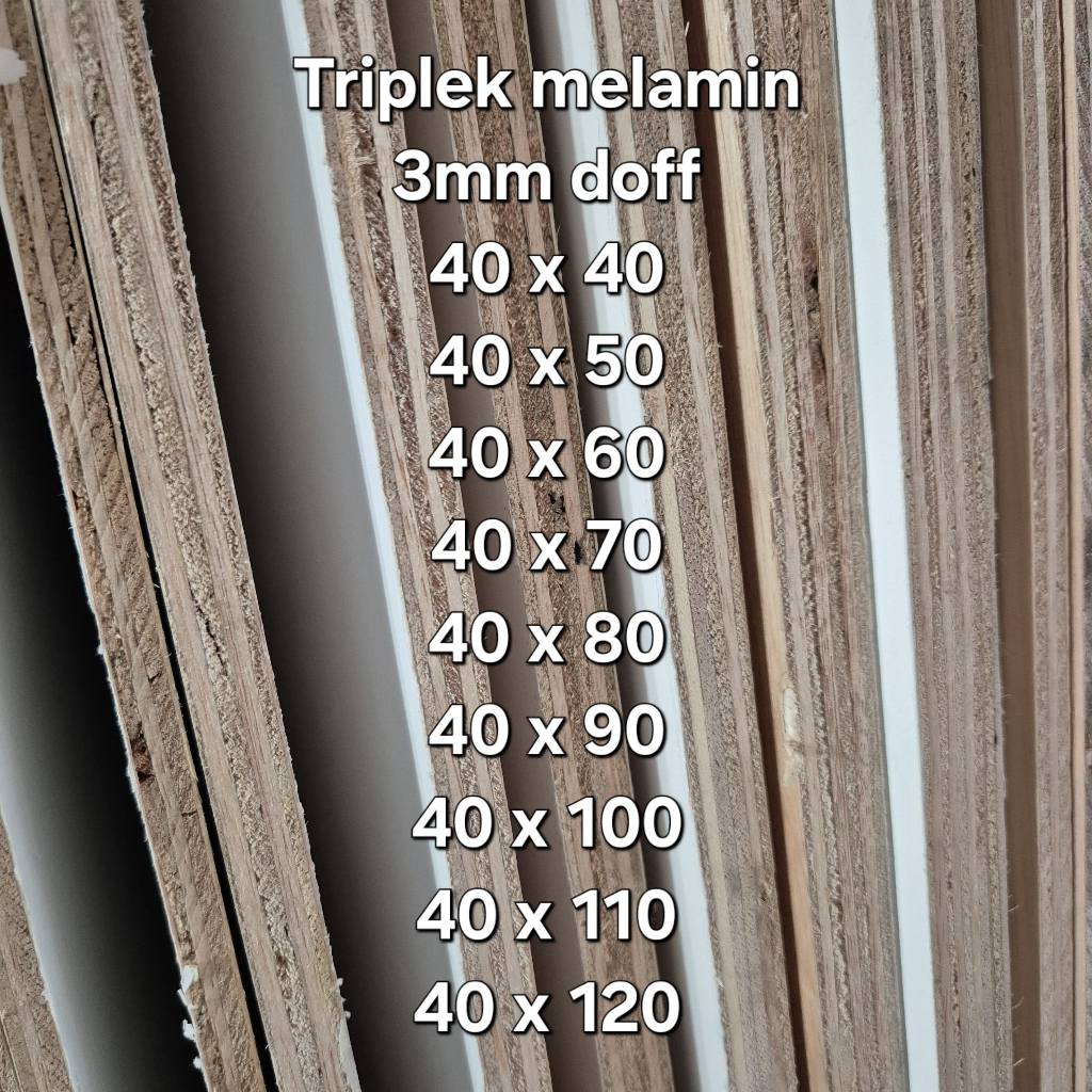 Jual Triplek melamin putih custom 3mm doff 1 sisi lebar 40 cm | Shopee Indonesia