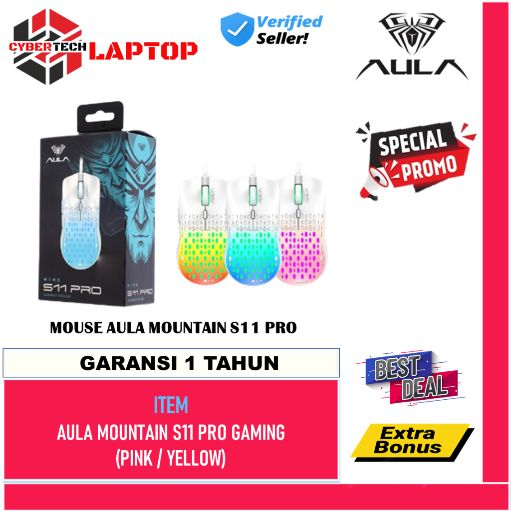 Jual Mouse Gaming Aula Mountain S11 Pro - Garansi 1 Tahun Original ...