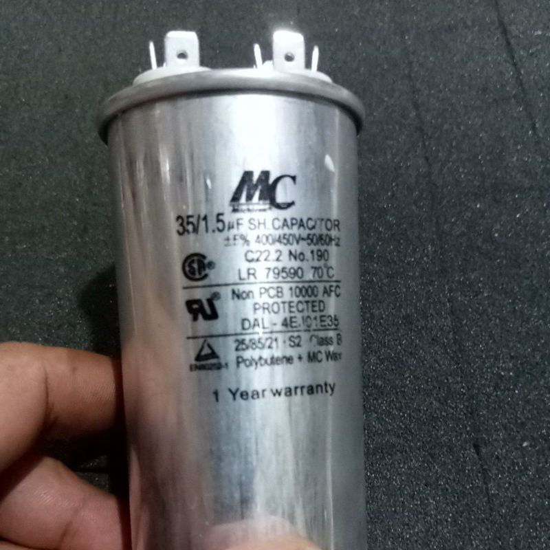 Jual KAPASITOR AC/CAPASITOR AC LG 3 KAKI 35+1,5 UF ORIGINAL MC | Shopee Indonesia