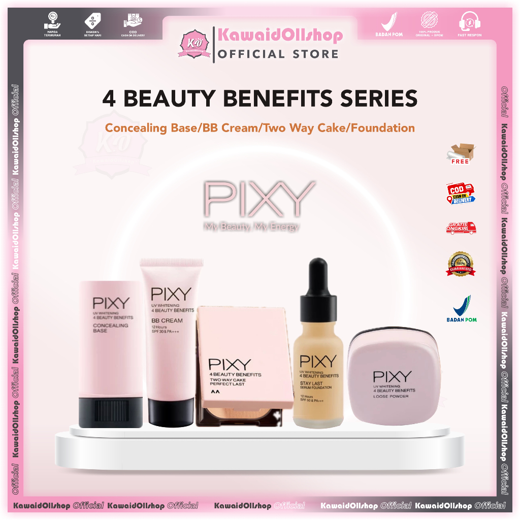 Jual Pixy 4 Beauty Benefits Series - Concealing Base/Loose Powder/BB ...