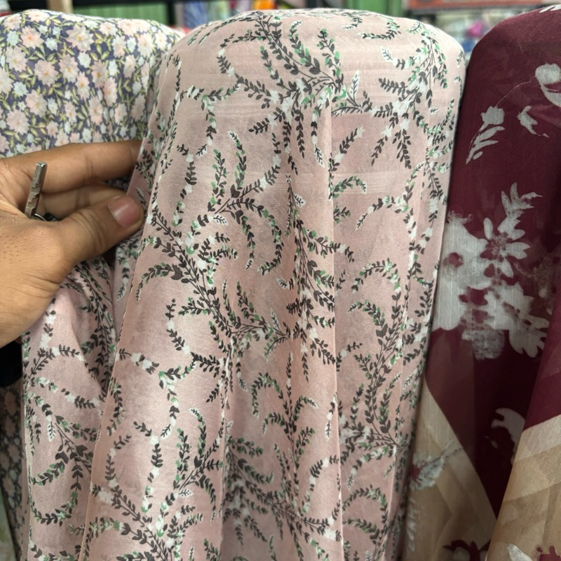 Jual KAIN SIFON SUTRA MOTIF PREMIUM - kain sifon motif Korea - kain ...