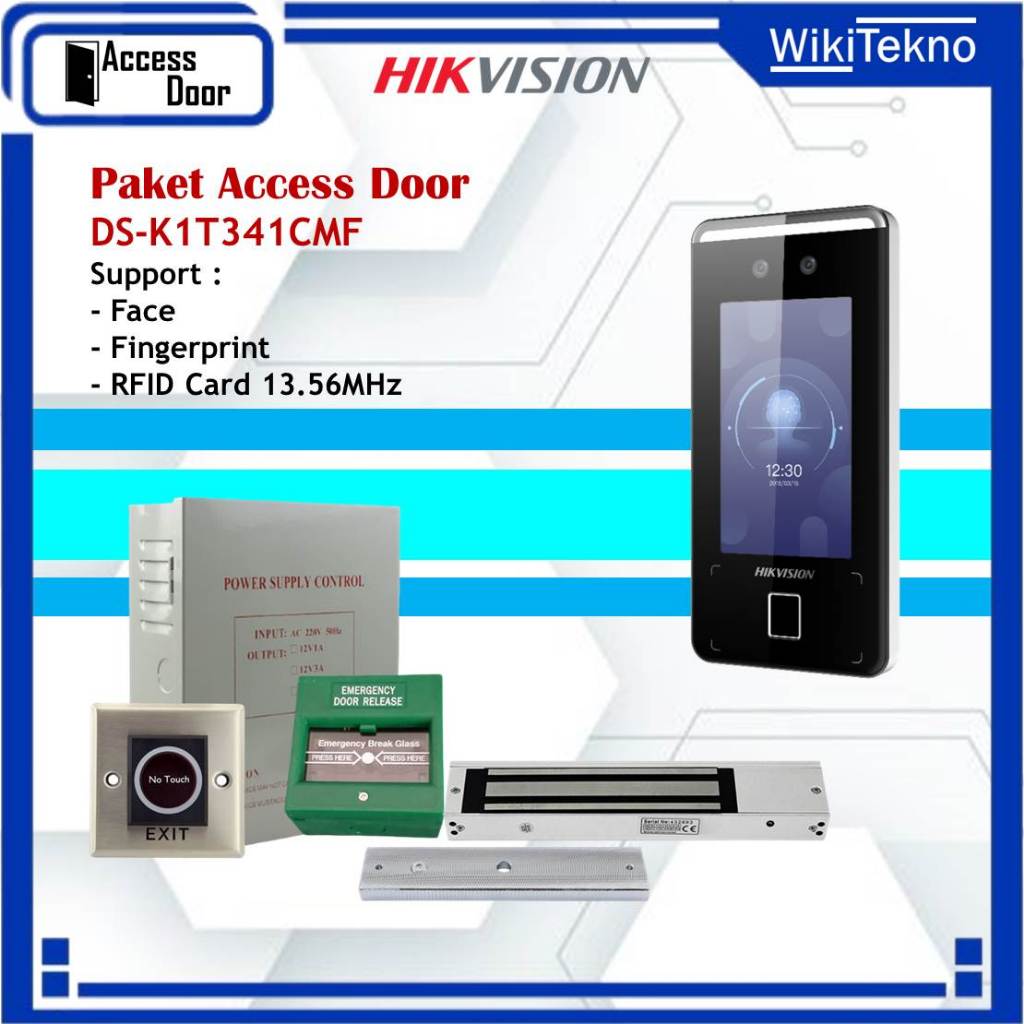 Jual Paket Access Control Face Fingerprint Card Hikvision DS-K1T341CMF ...