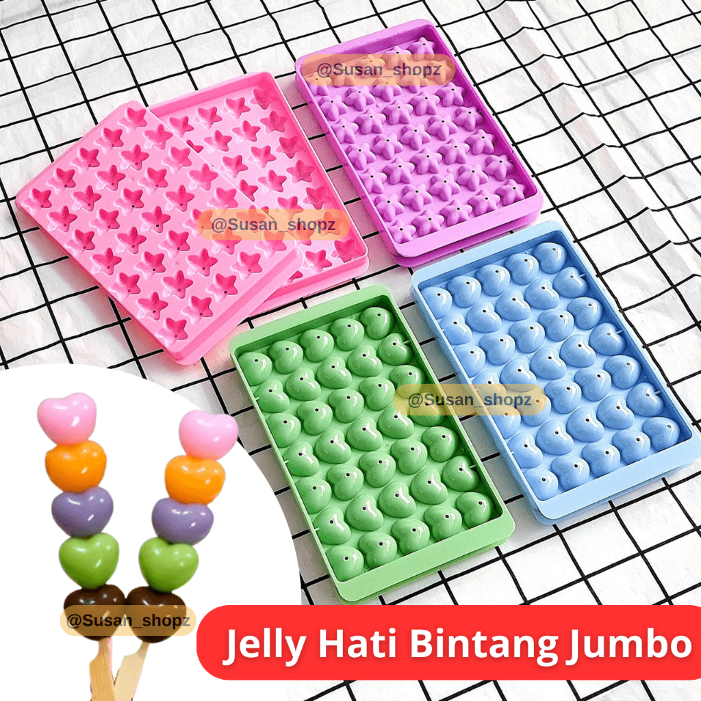 Jual Cetakan Jelly 35 lubang Bentuk Hati Bintang Cetak Es Buah Batu ...