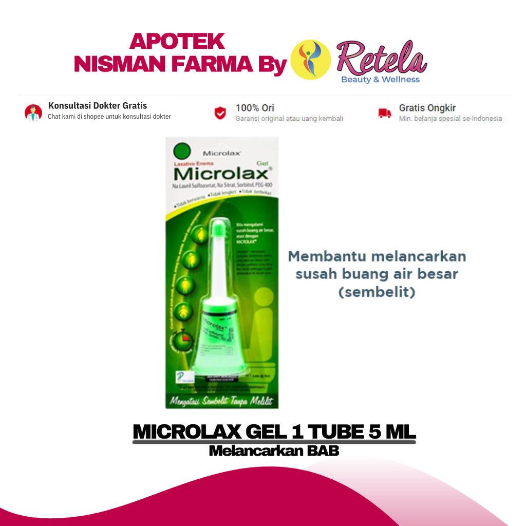 Jual MICROLAX GEL 1 TUBE ISI 5ML / OBAT PENCAHAR / KONSTIPASI | Shopee ...