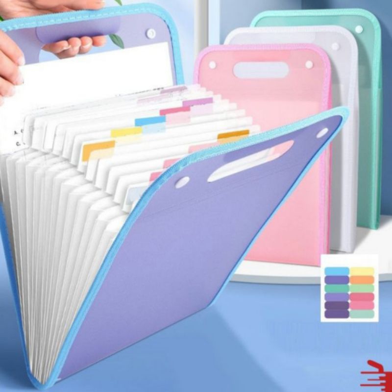 Jual OSM JKT S6484 Tas File Handle Warna Transparan / Tas File 13 Sekat ...