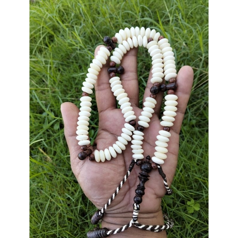 Jual tasbih tulang 100 butir setting tijani model pipih 11 mm | tasbih ...