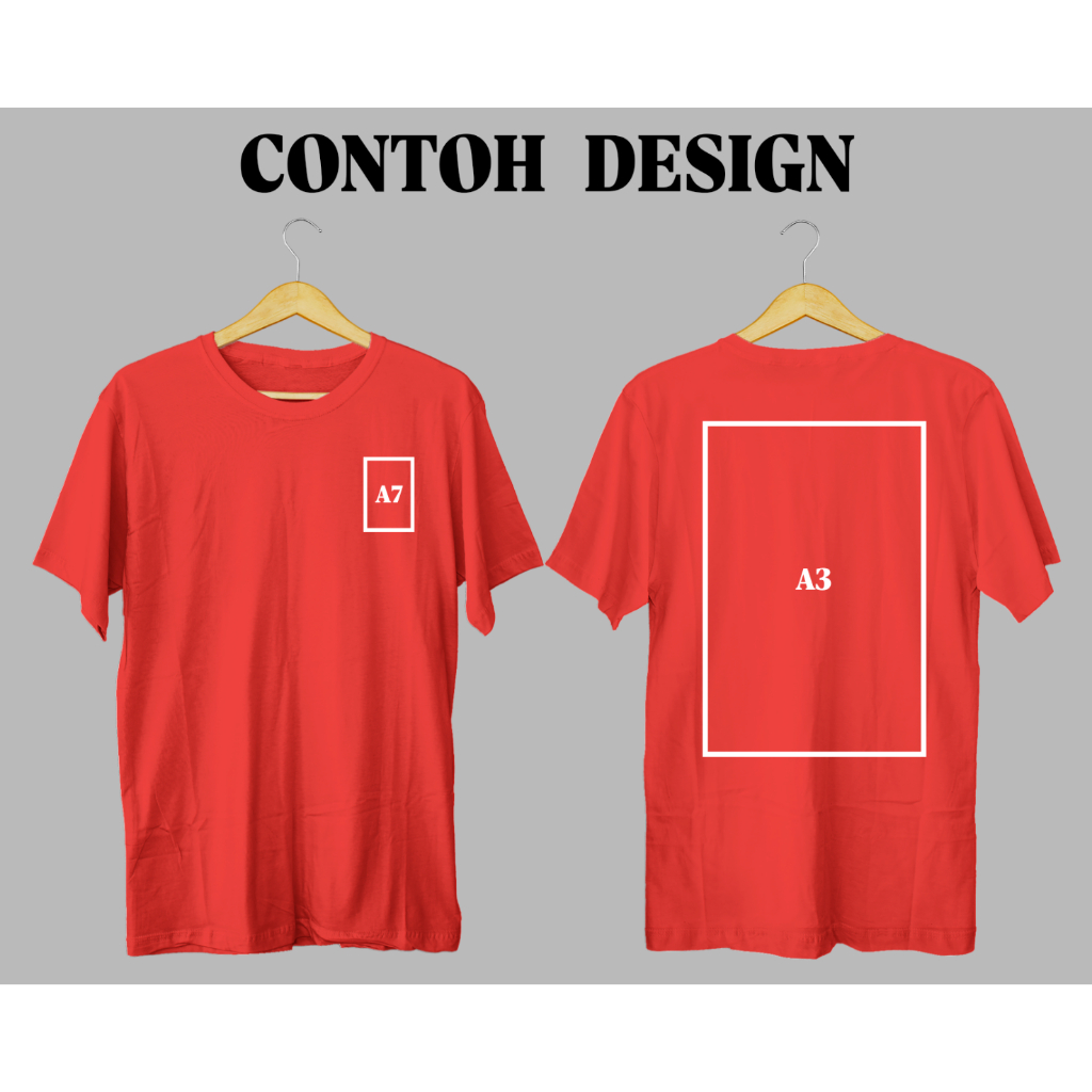 Jual Kaos Sablon Custom Foto Tulisan Merah | Shopee Indonesia