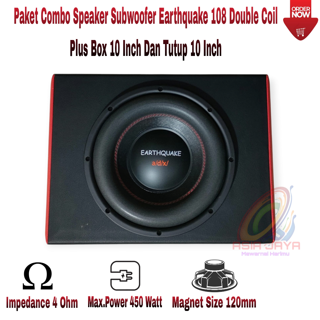 Jual Paket Combo Speaker Subwoofer ADX EarthQuake 108 Double Coil Plus Box 10inch dan Tutup ...