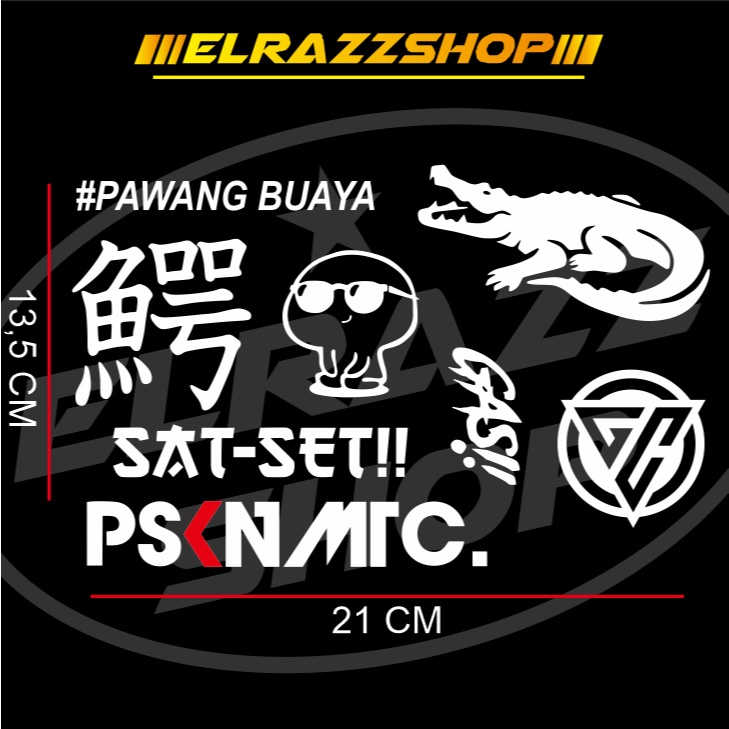Jual PAKET 7 IN 1 Sticker # PAWANG BUAYA BUAYA KANJI JEPANG (WANI) MEME ...