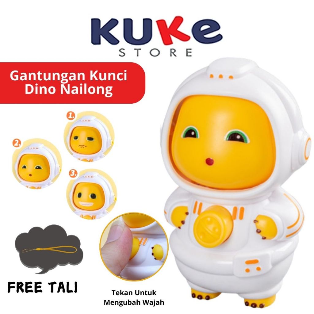 Jual KUKE Mainan Ekspresi Nailong Dino Kuning Keychain Penghilang Stres ...