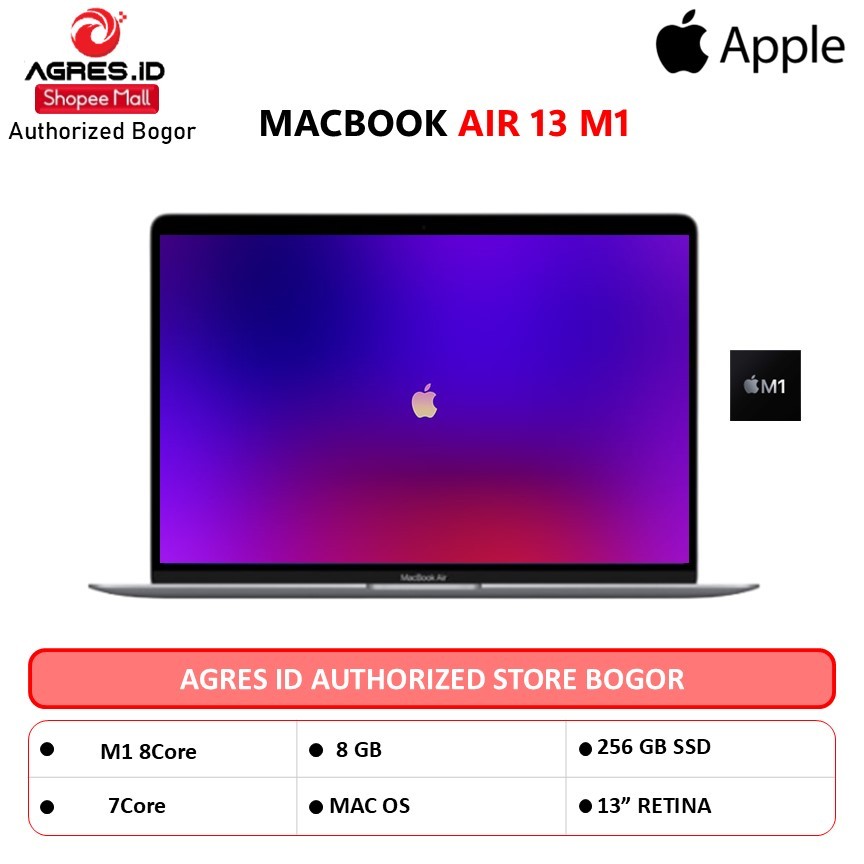 Jual APPLE MACBOOK AIR 13 M1 7C GPU 8GB 256GB 8C CPU 13.3 SPACE GREY ...