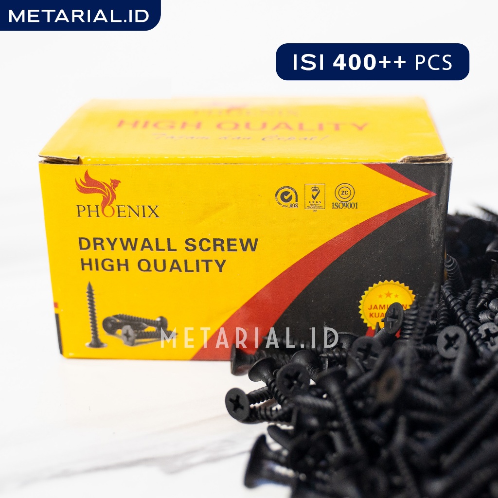 Jual [1 Kotak 400 Pcs] Sekrup Gypsum 6x1 (1" inch) Phoenix / Skrup Kayu ...