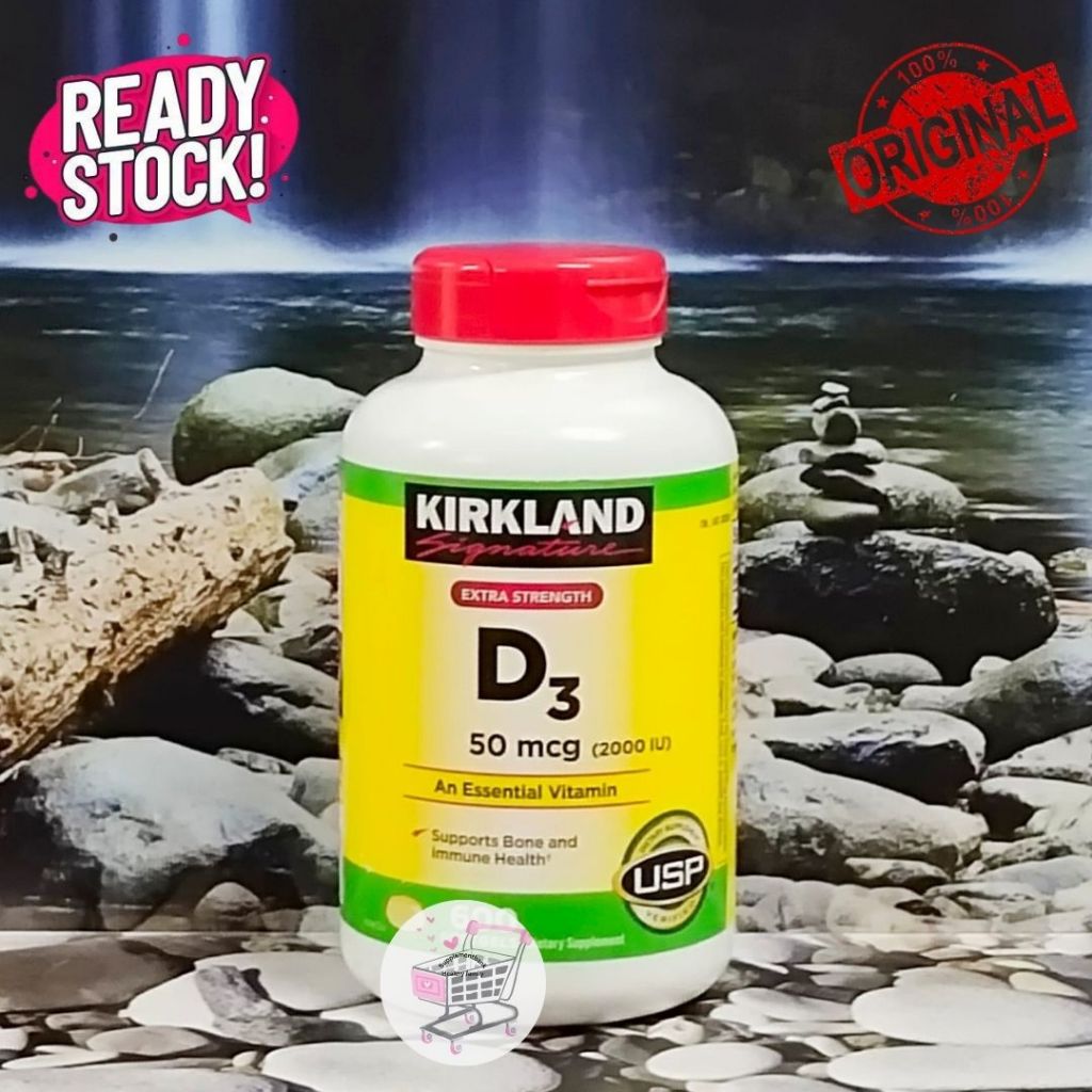 Jual (100% ORIGINAL) KIRKLAND - Vitamin D3 50mcg 2000iu (600 Softgels) | Shopee Indonesia