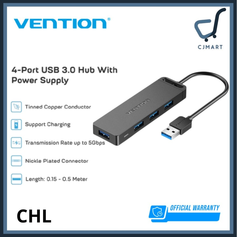 Jual Vention Hub 4in 1 USB 3.0 with Power Supply - CHL | Shopee Indonesia