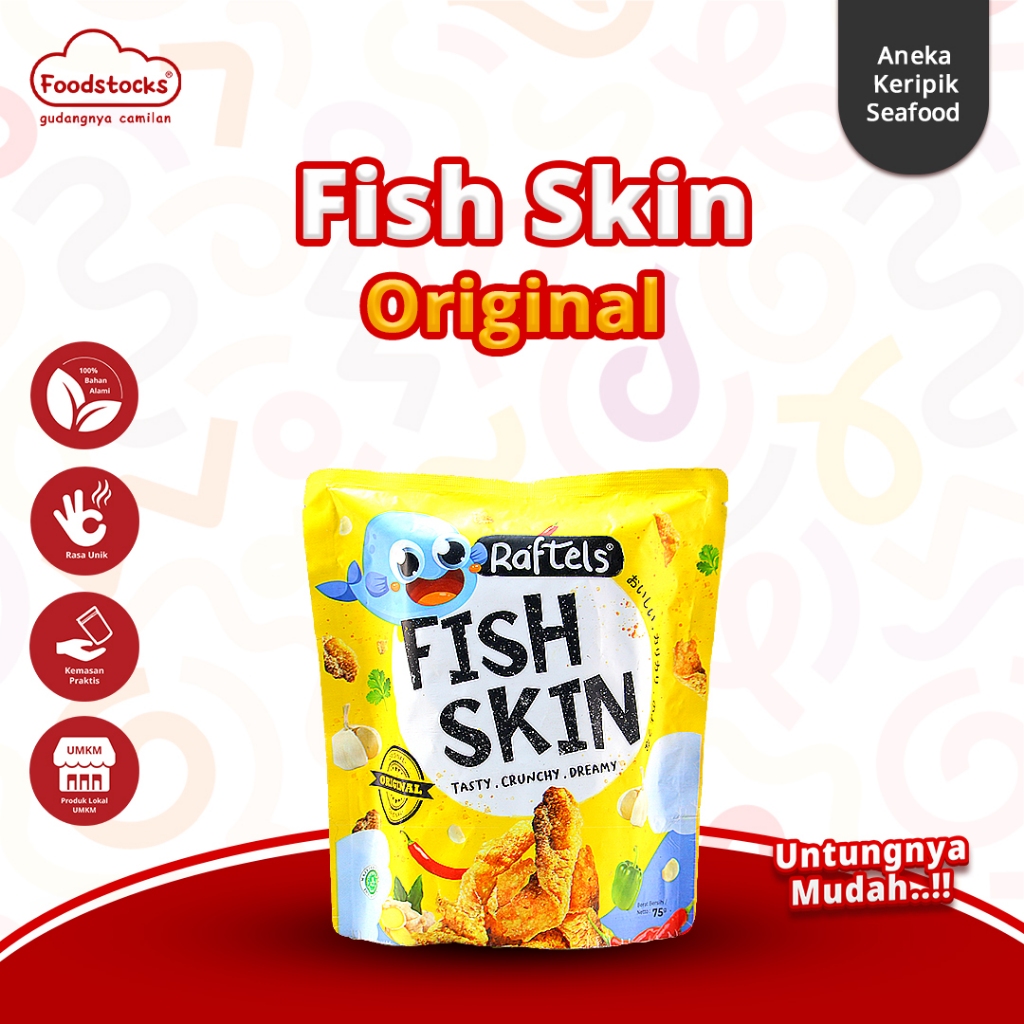 Jual Raftels - Keripik Kulit Ikan / Fish Skin Rasa Original 75gr Halal ...