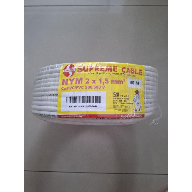 Jual KABEL LISTRIK SUPREME NYM 2X1,5 MM 50 METER JUAL PER ROLL | Shopee Indonesia