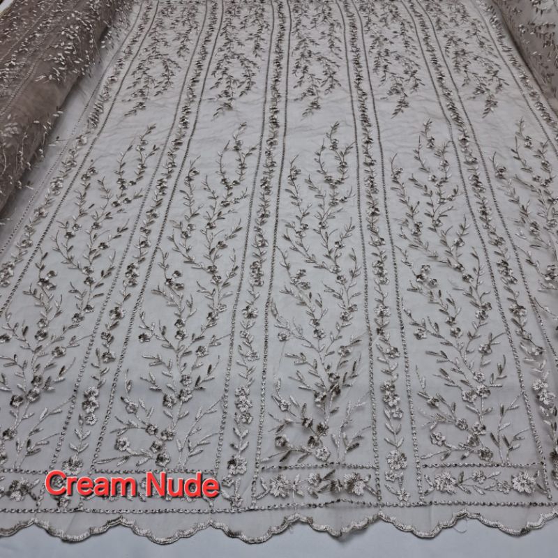 Jual organza bordir/tile bordir dasar organza/kain kebaya motif sumba ...