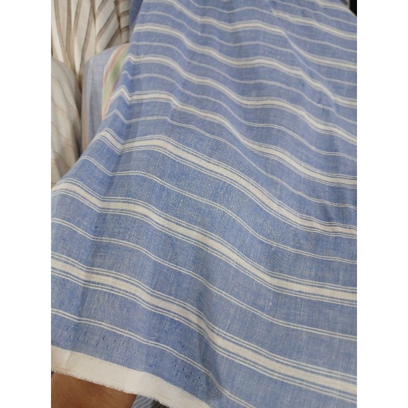 Jual Kain katun linen garment motif//Bahan katun linen garment meteran ...