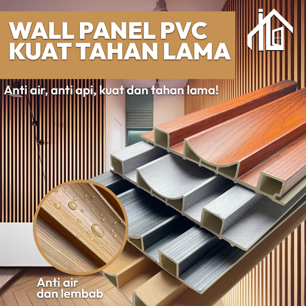 Jual Wood Wall Panel PVC Dekorasi dinding 16cmX2,95 meter/ Panel ...