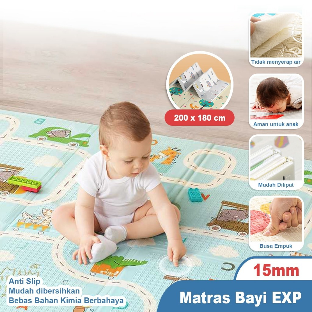Jual Playmat Bayi 180x200cm Tebal 10mm Karpet Lipat Playmate Matras ...