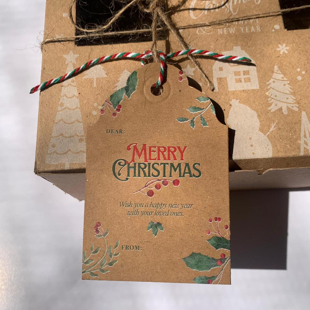 Jual [Craft] Hang Tag Merry Christmas Kraft Gift Tag Greeting Natal ...