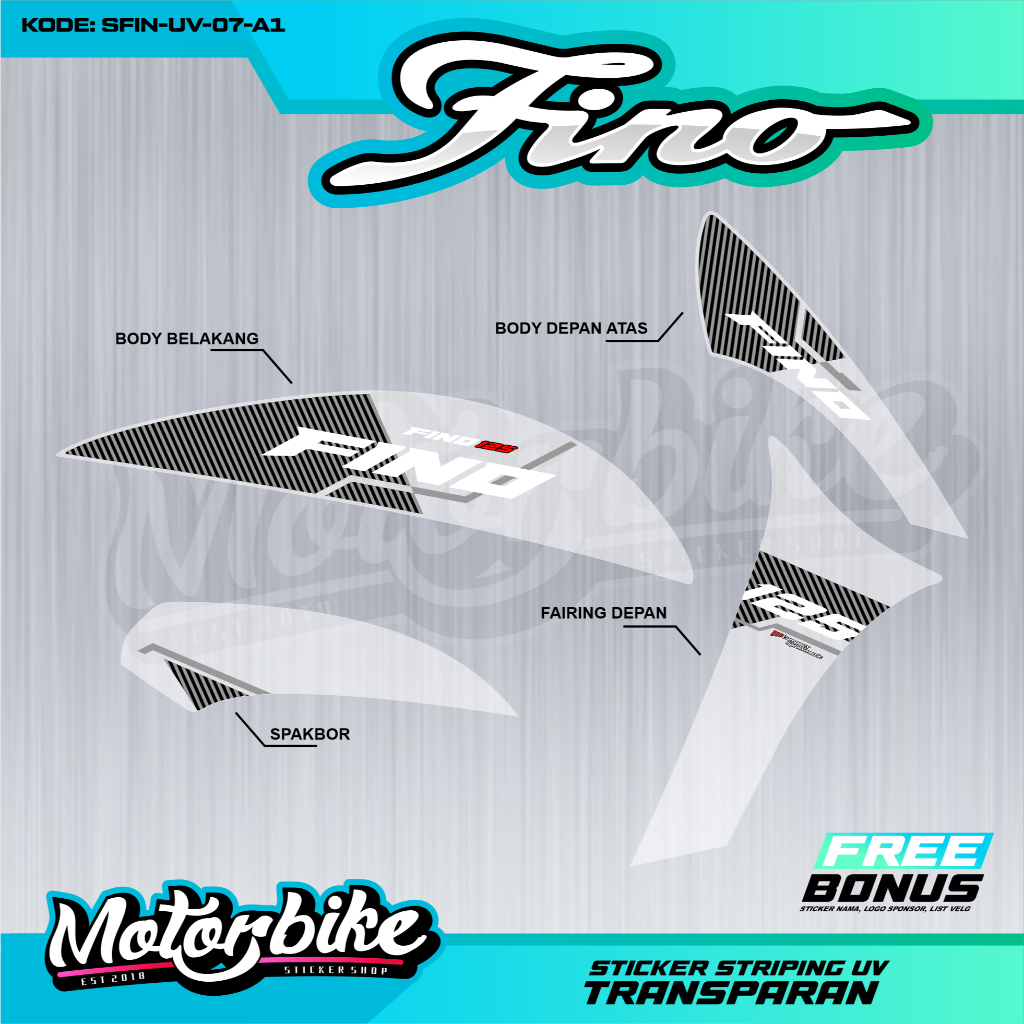 Jual Sticker Striping Transparan Yamaha FINO Aksesoris Sepeda Motor ...