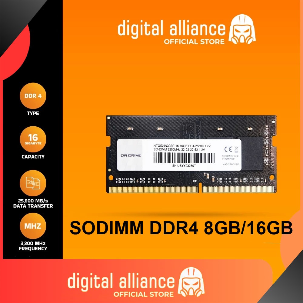Jual RAM 8GB/16GB DDR4 3200MHz RAM Digital Alliance Memory PC Komputer ...
