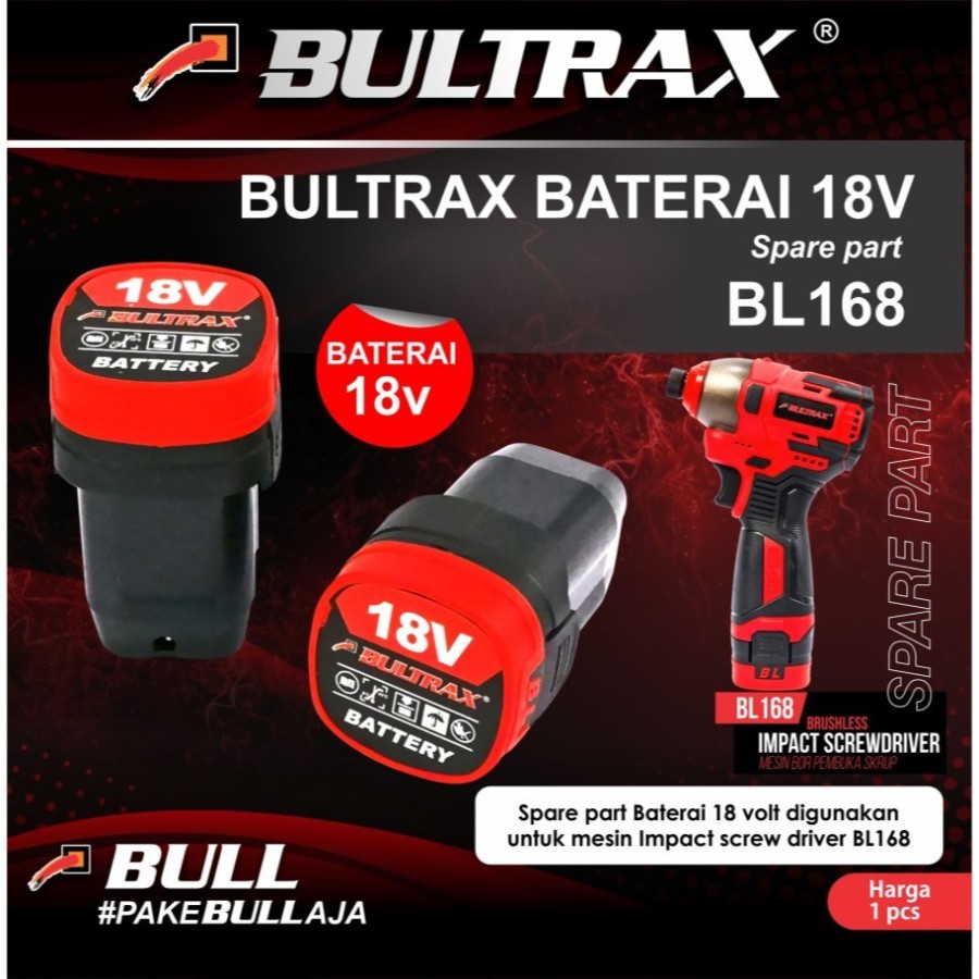 Jual Bultrax sparepart Baterai 18V BL168 | Shopee Indonesia
