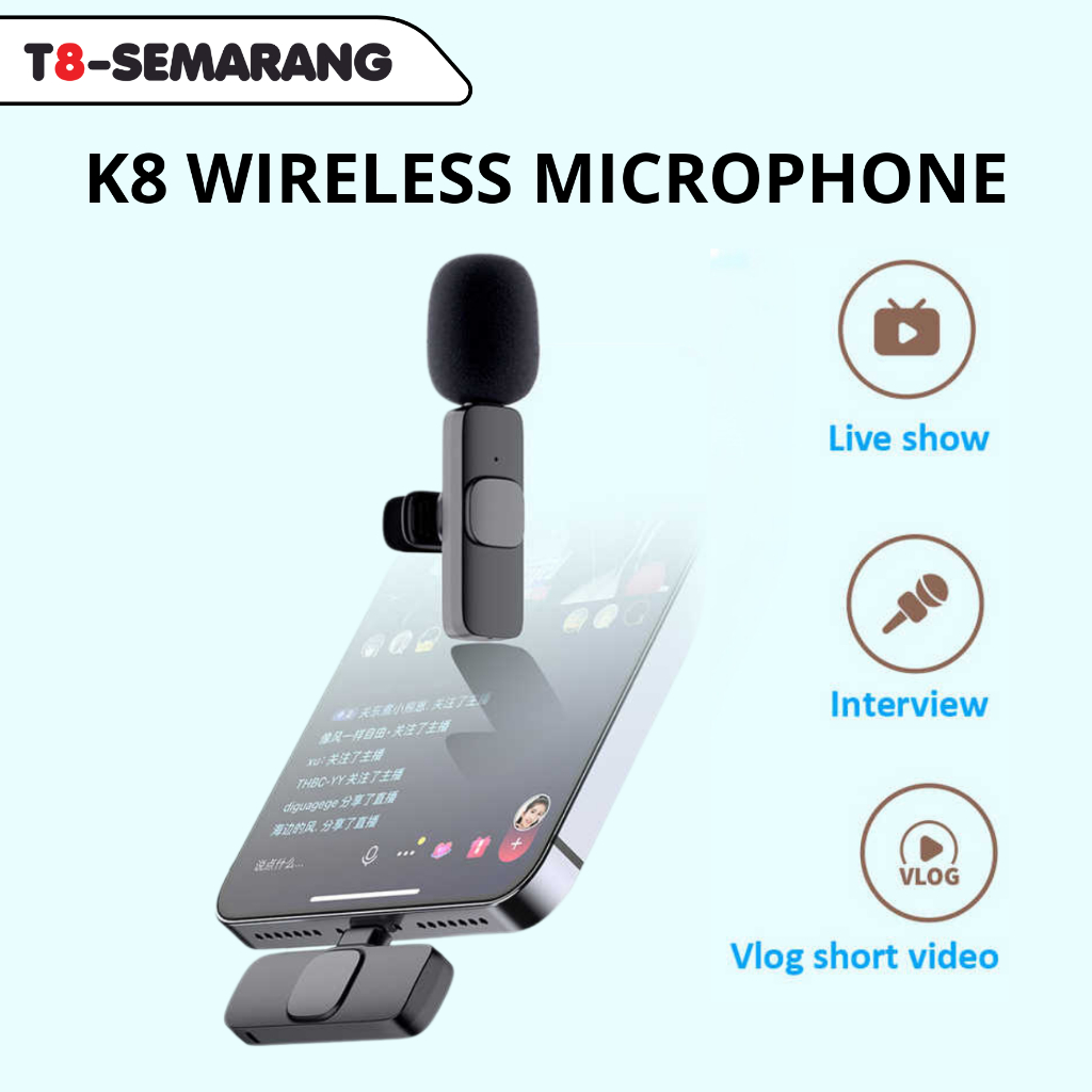 Jual K8 Microphone Mic Clip On Youtuber Wireless Usb/Mic Youtuber ...