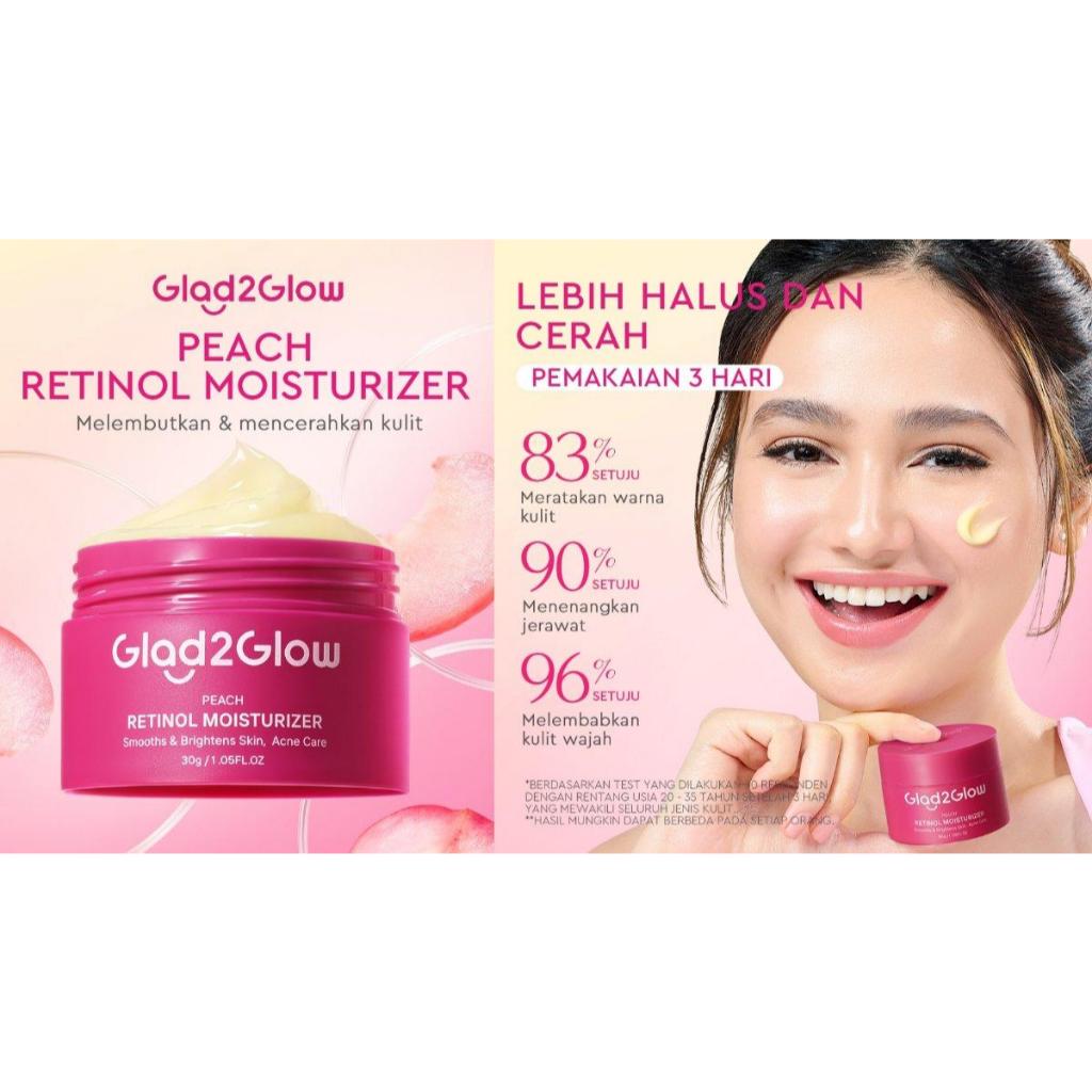 Jual GLAD2GLOW merah / G2G PEACH RETINOL MOISTURIZER 30GR | Shopee ...