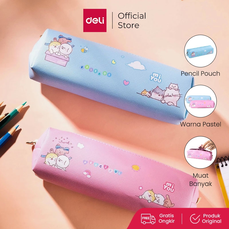 Jual Deli Pencil Pouch / Tempat Pensil Mi You Warna Pastel Lucu 20 CM ...