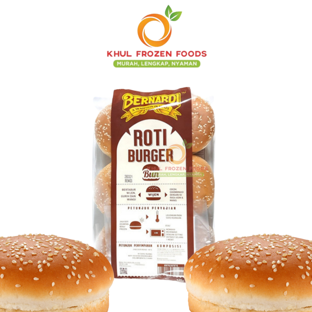 Jual Bernardi Roti Burger Wijen isi 6 300gr/ BERNARDI/ Roti burger ...