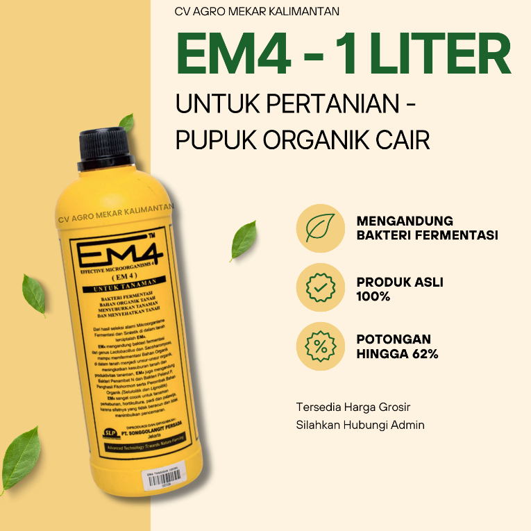 Jual EM4 KUNING Mikroorganisme Pertanian Pupuk Organik Cair Tanaman ...