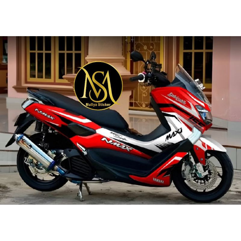 Jual stiker decal nmax old grafis merah putih glossy full body harga ...