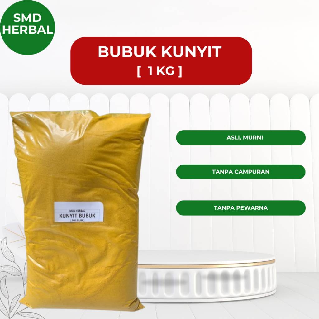 Jual Bubuk Kunyit Bubuk Asli Netto 1 KG -SMD | Kunyit Kuning Bubuk ...