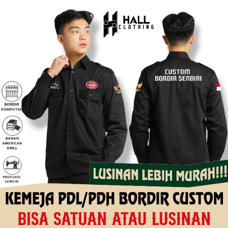 Jual KEMEJA BORDIR CUSTOM PDL PDH SERAGAM SATUAN LUSINAN | Shopee Indonesia