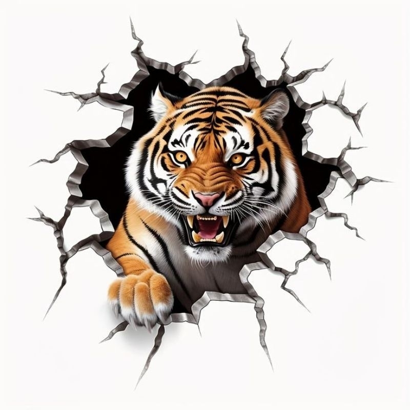 Jual stiker gambar macan size 15x15 cm print cut | Shopee Indonesia