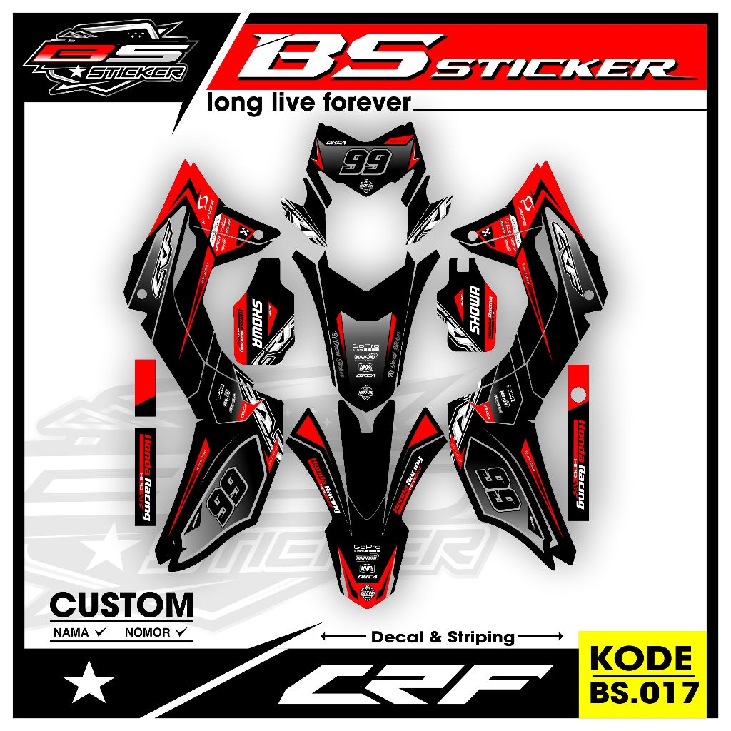 Jual DECAL HONDA CRF L 150 - DECAL STICKER FULL BODY Variasi List HONDA ...