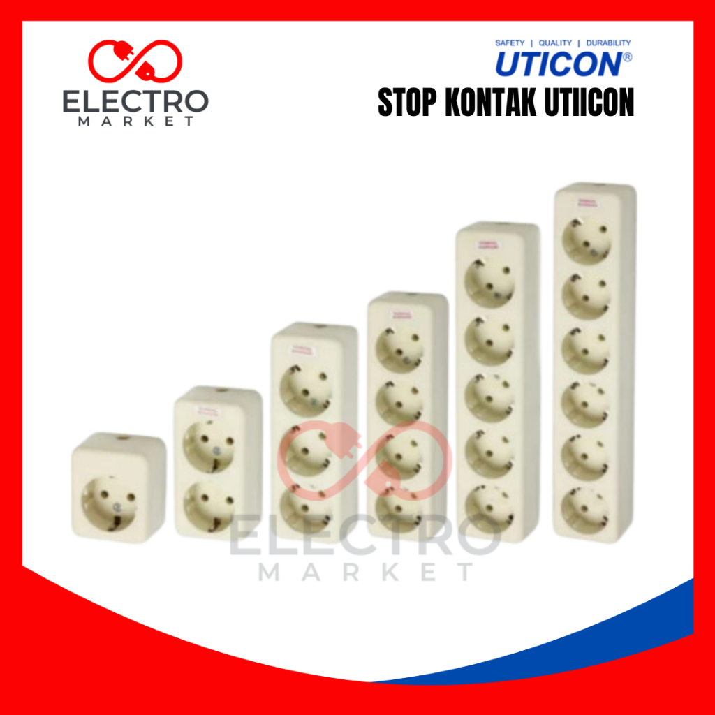 Jual Stop Kontak Uticon 1 2 3 4 5 6 Lubang ST 118 128 138 148 158 168 | Shopee Indonesia