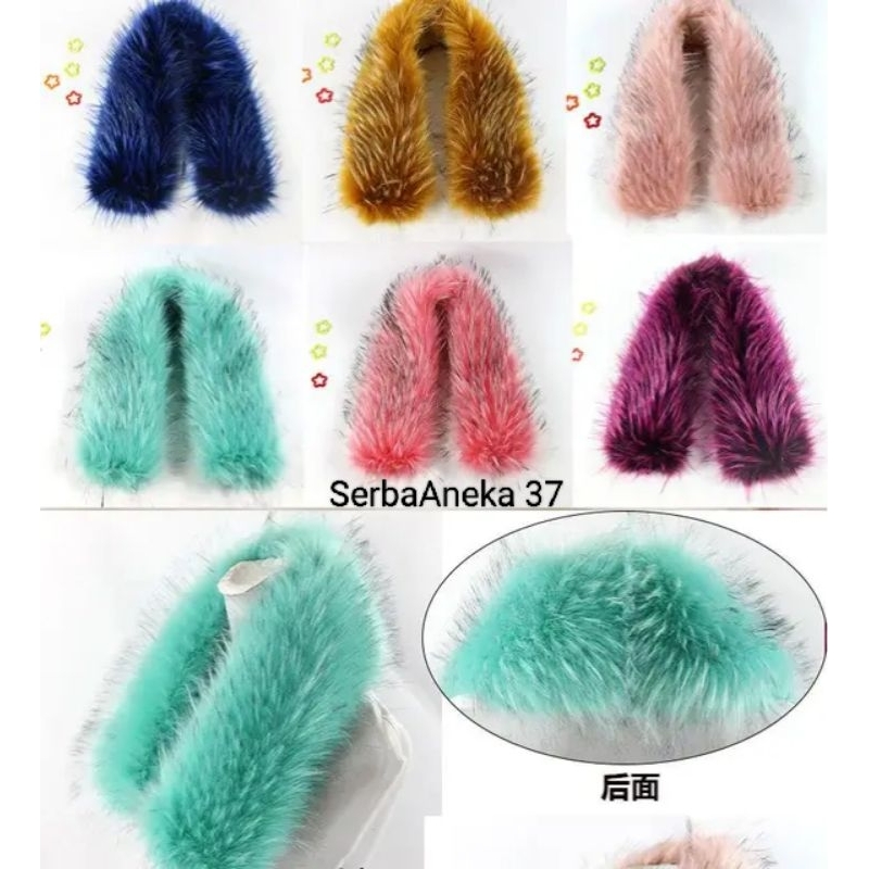 Jual Syah Bulu tebal korean imitasi bulu kelinci fashionable - Syal ...