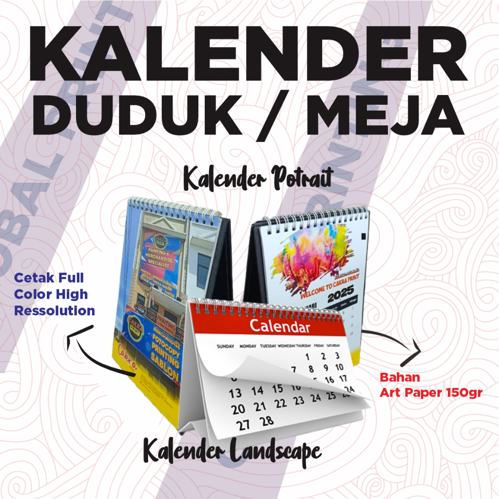 Jual Cetak Kalender Duduk Promosi Souvenir Murah Custom TAHUN 2025 FREE ...