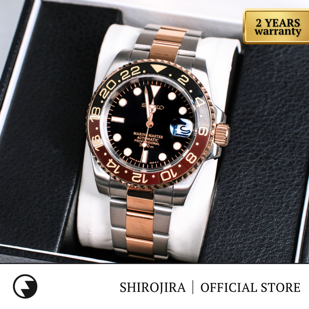 Jual Shirojira Seiko Mod Submariner Root Beer Two Tone Dial Automatic NH35 | Shopee Indonesia