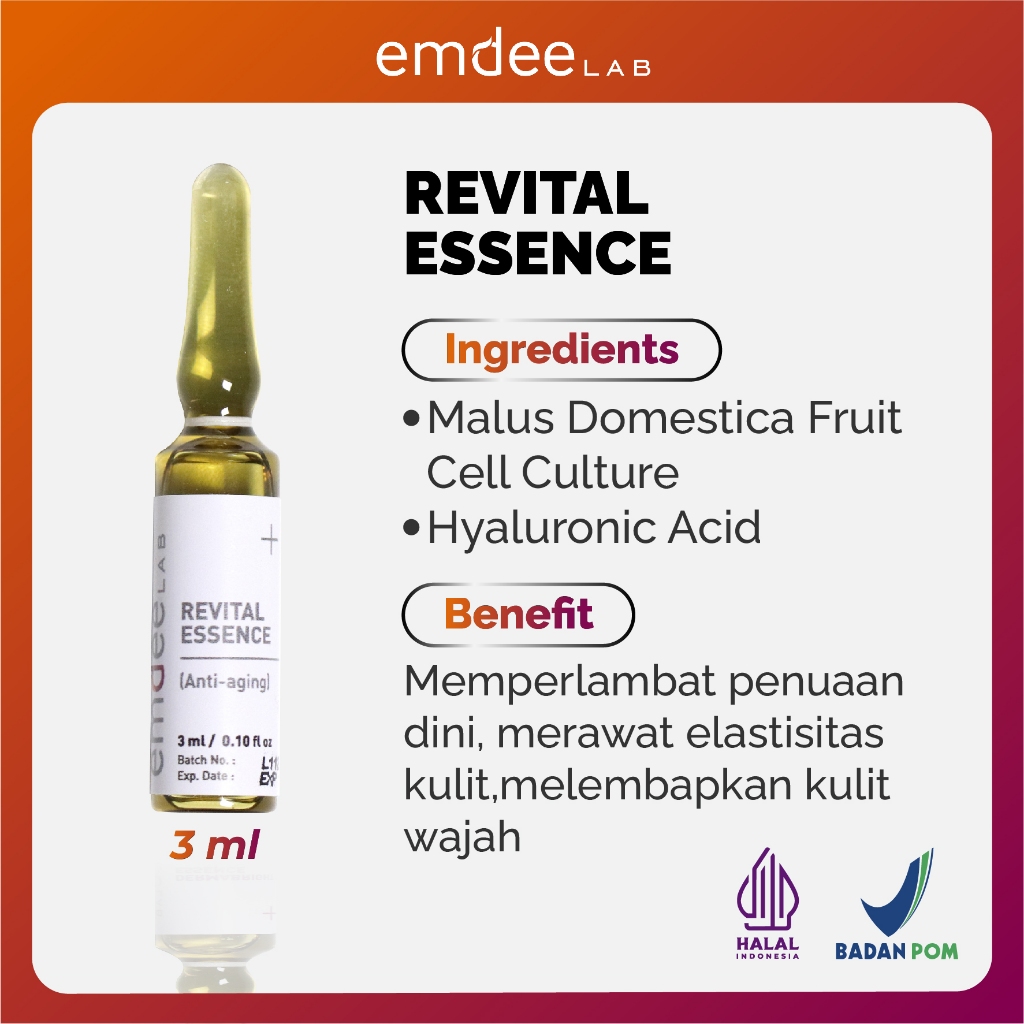Jual Emdee Lab Revital Essence - Essence untuk mengurangi penuaan dini 5mL | Shopee Indonesia