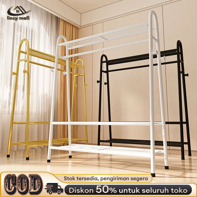 Jual Rak Gantungan Baju Triangle Stand Hanger Dengan 4 Hook Rak Baju ...